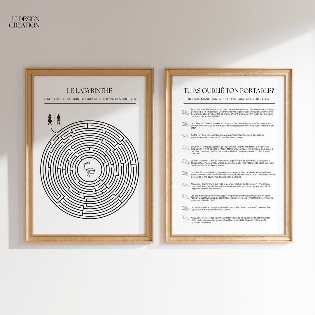 Toilet Poster X2 to Print: Maze Poster, WC Poster 10 Key Facts About ...