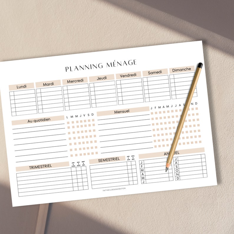 Household Checklist in French Cleaning Schedule to Do List to Download ...