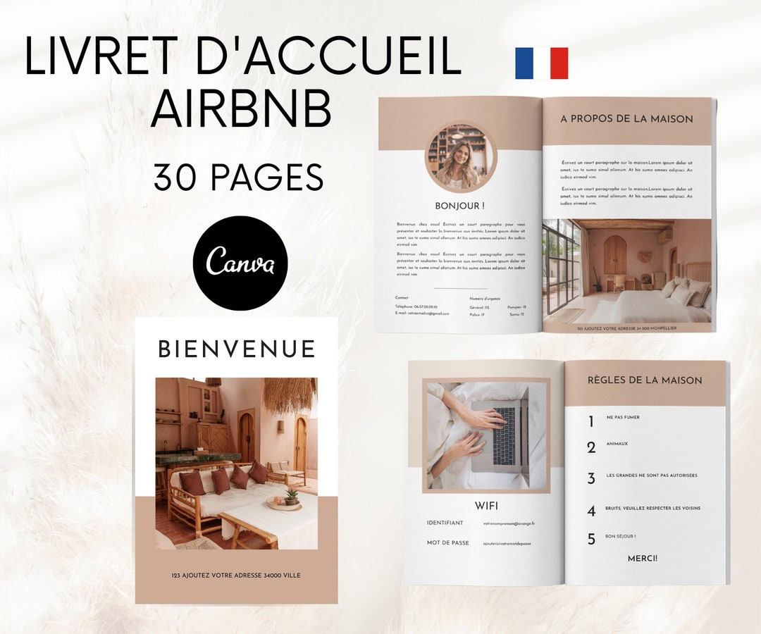 Modèle De Livret Accueil Airbnb En Françaisaffiche De - Etsy Modèle De Livret Accueil Airbnb En Françaisaffiche De - Etsy