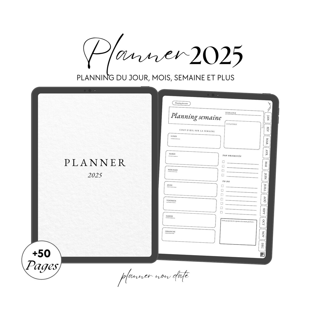 French Planner 2025 Undated French Planner Digital Planner 2025 ...