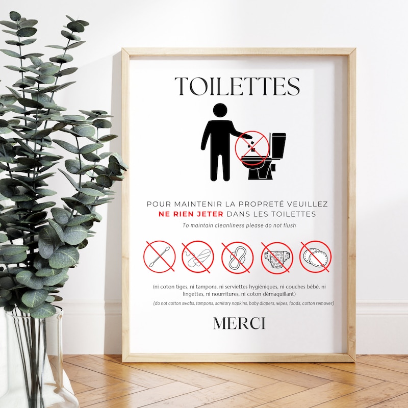 French Toilette Sign - Etsy