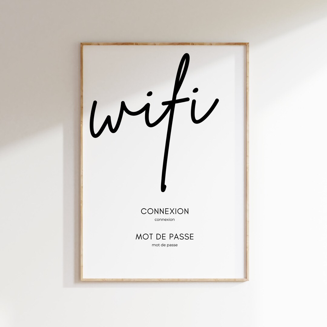 Airbnb French Wifi Poster, Wifi Panel to Personalize on Canva, A4 ...
