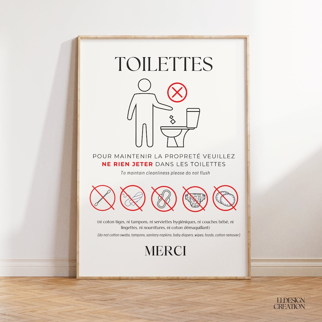 Toilet Posters, Bathroom Poster to Print for Guests Toilet Poster ...