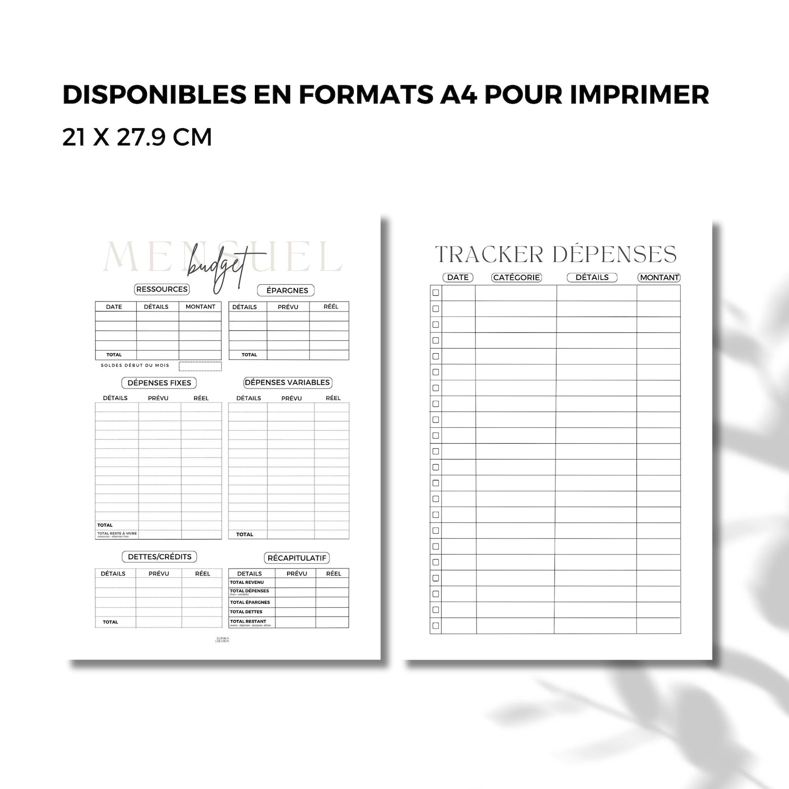 Fiche budget mensuel français à imprimer ou à utiliser avec GoodNotes ...