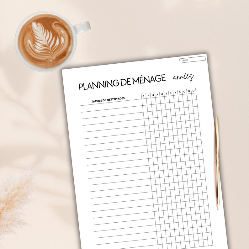 Household Checklist in French Cleaning Schedule Household Checklist to ...