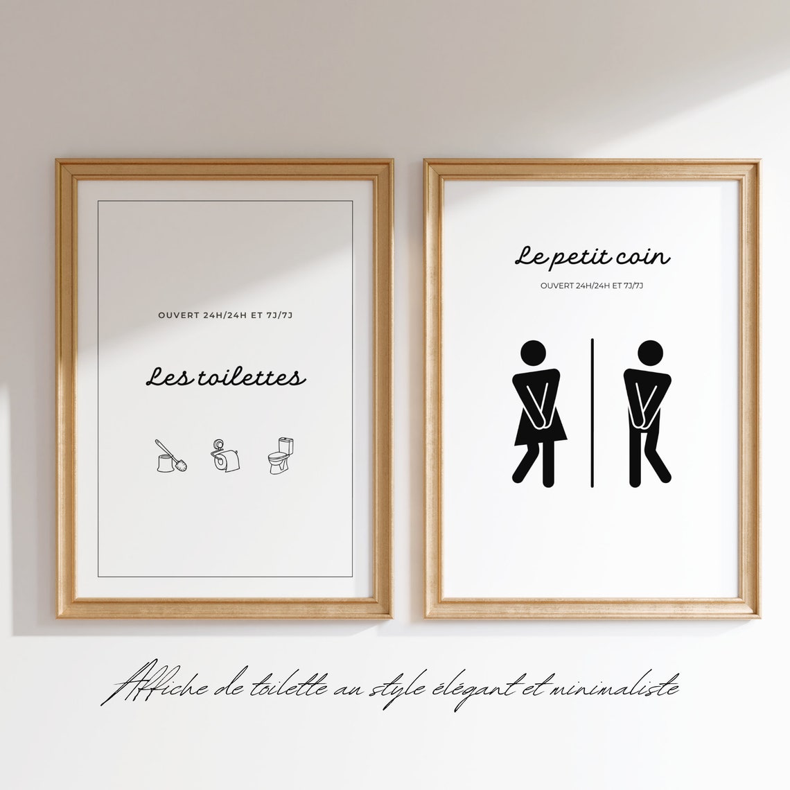 Affiche WC humour à imprimer de chez vous, 4 posters pour décorer votre ...