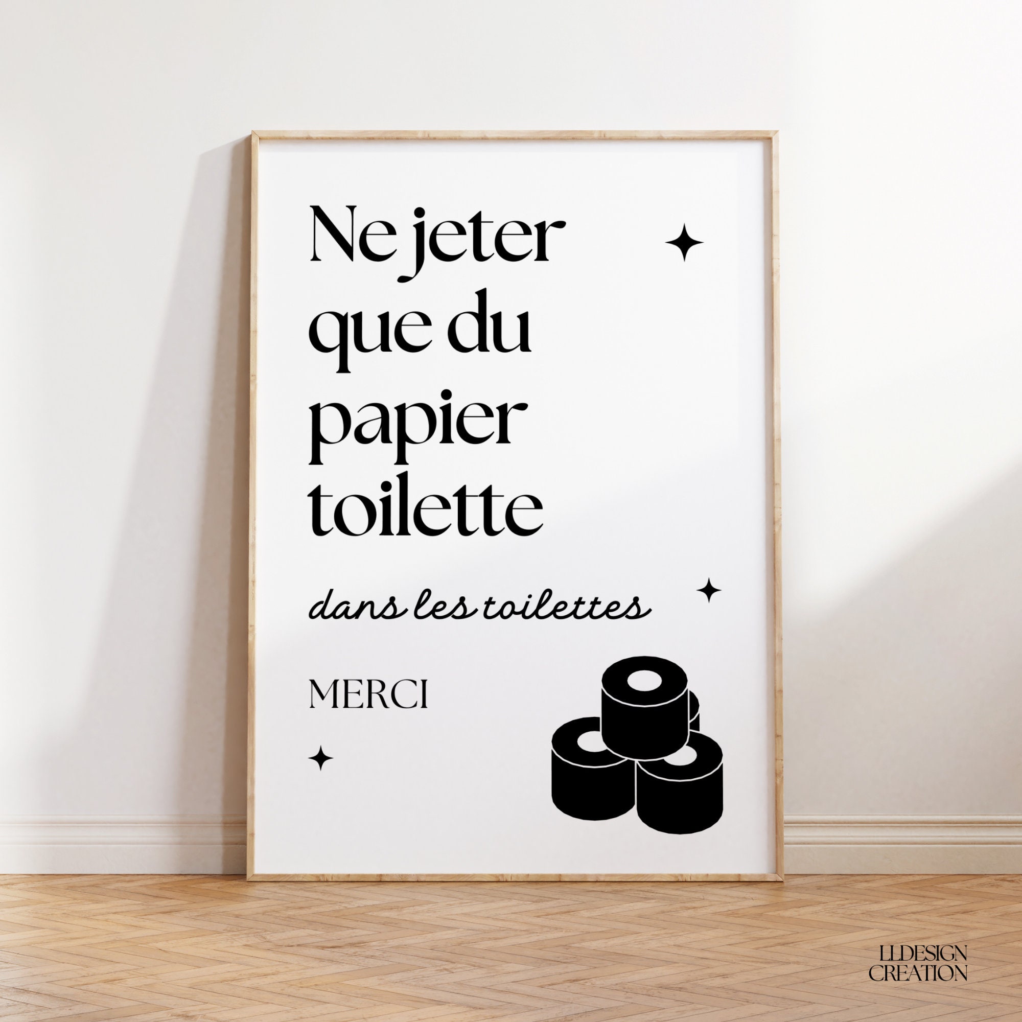 Affiche WC à imprimer, Ne jeter que du papier toilette dans les ...