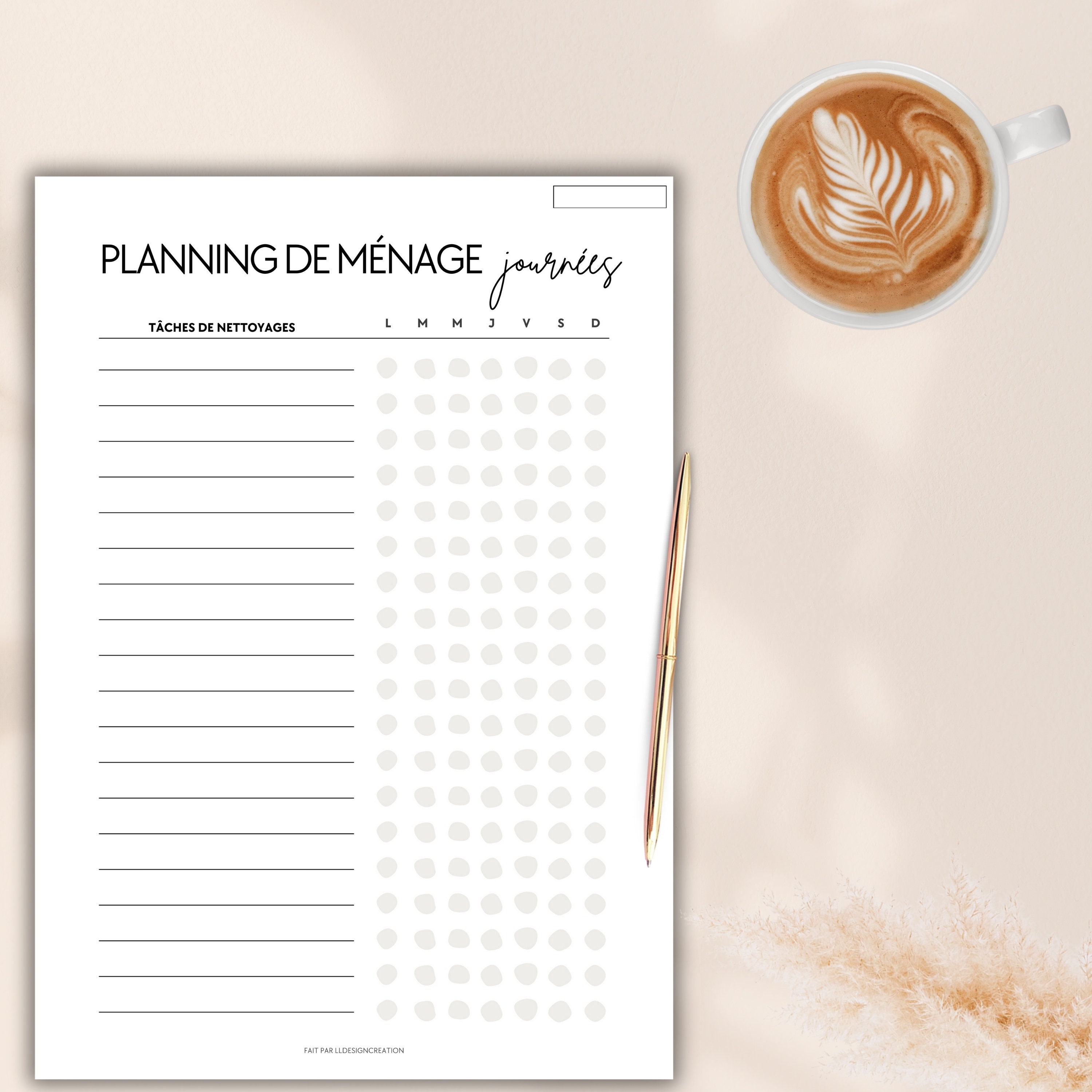 Household Checklist in French Cleaning Schedule Household Checklist to ...