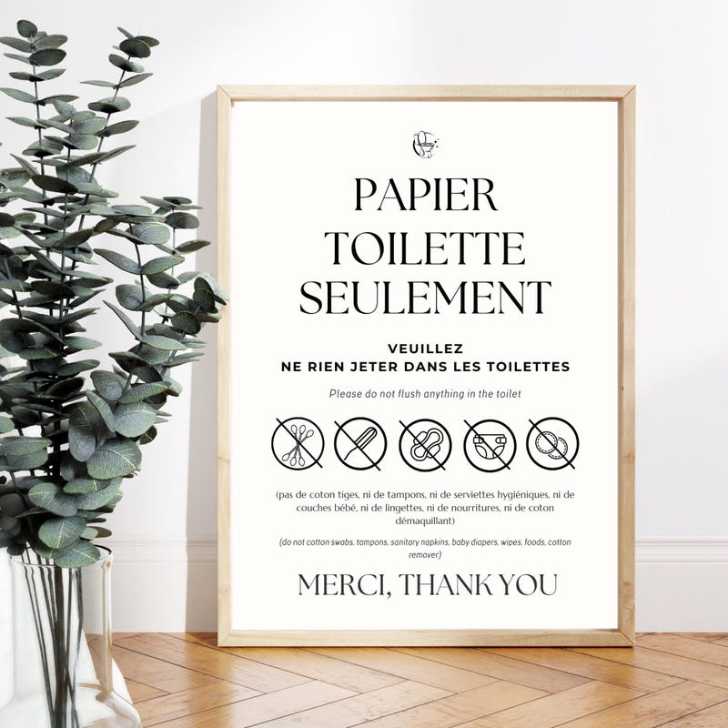 Do Not Throw Anything in the Toilet Signs - Etsy