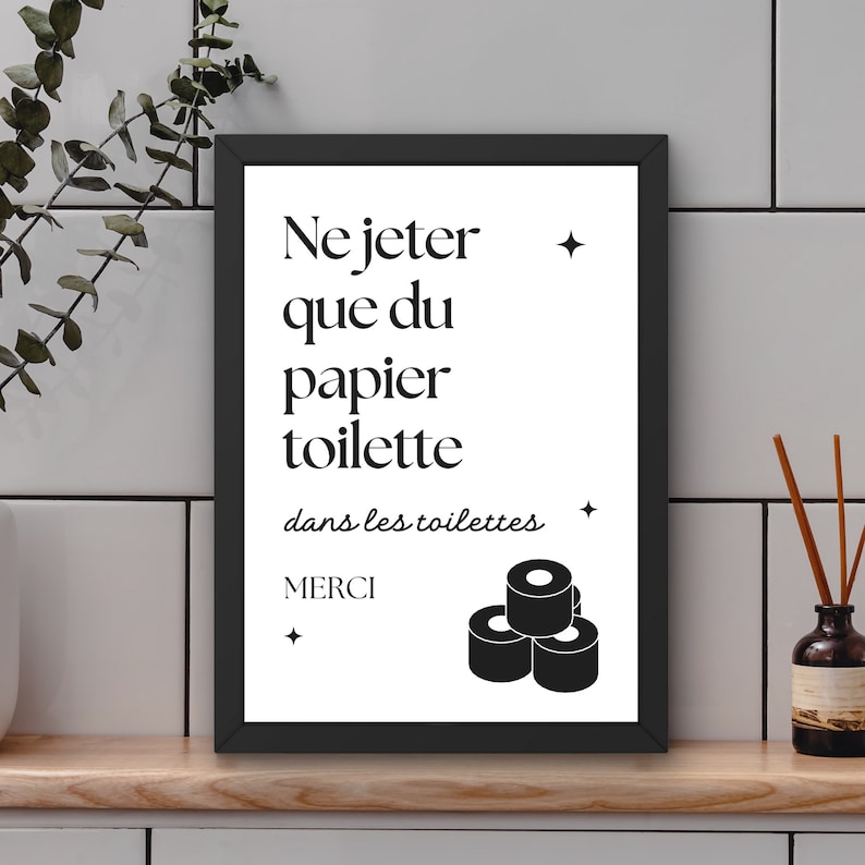 WC Poster to Print, Only Throw Toilet Paper in the Toilet, Airbnb for ...