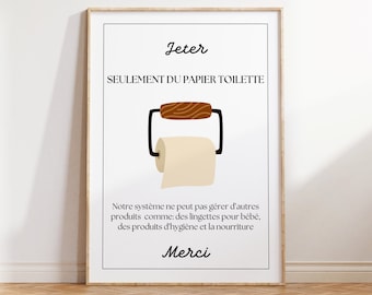 Affiches pour toilettes Ne rien jeter dans les toilettes Airbnb à ...