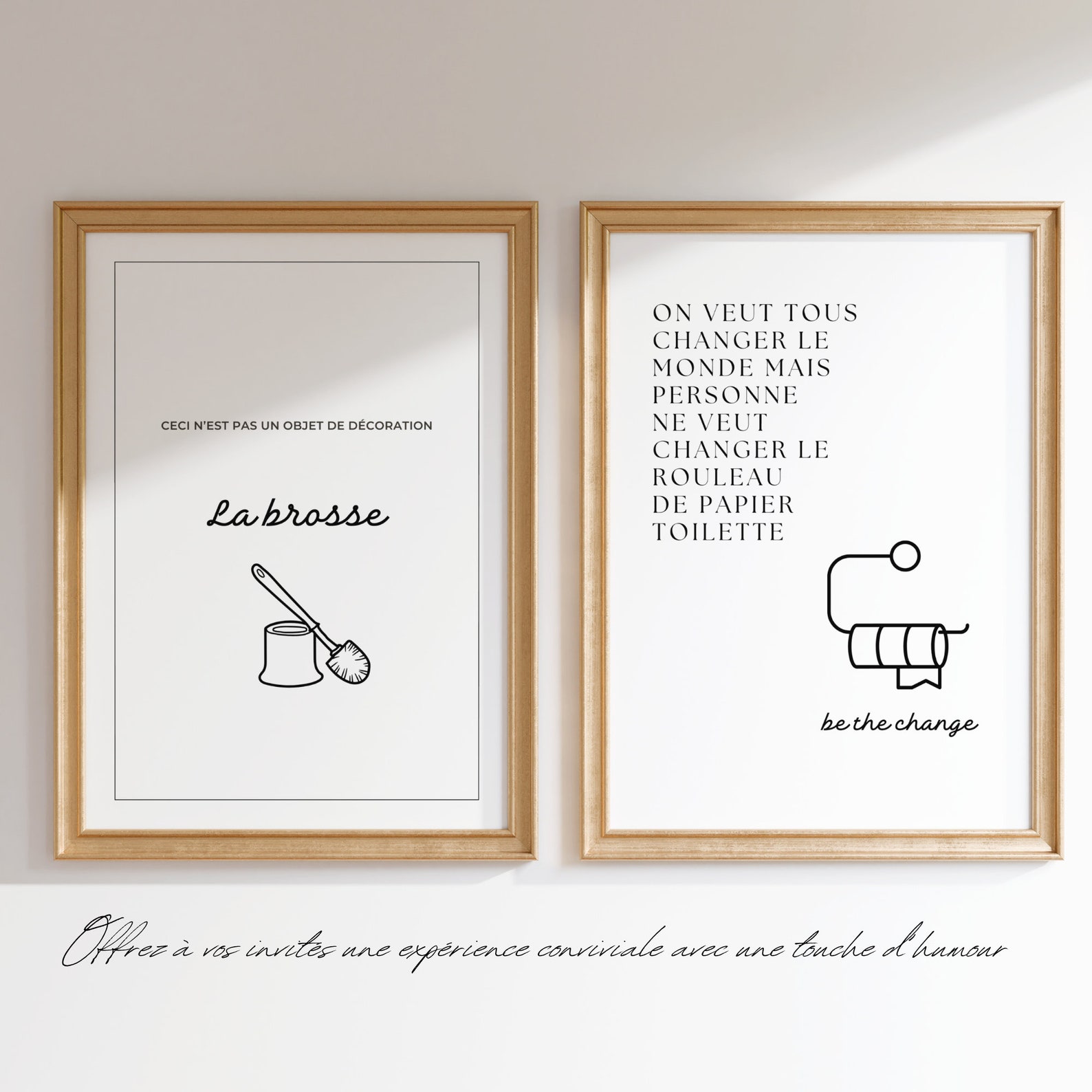 Affiche WC humour à imprimer de chez vous, 4 posters pour décorer votre ...