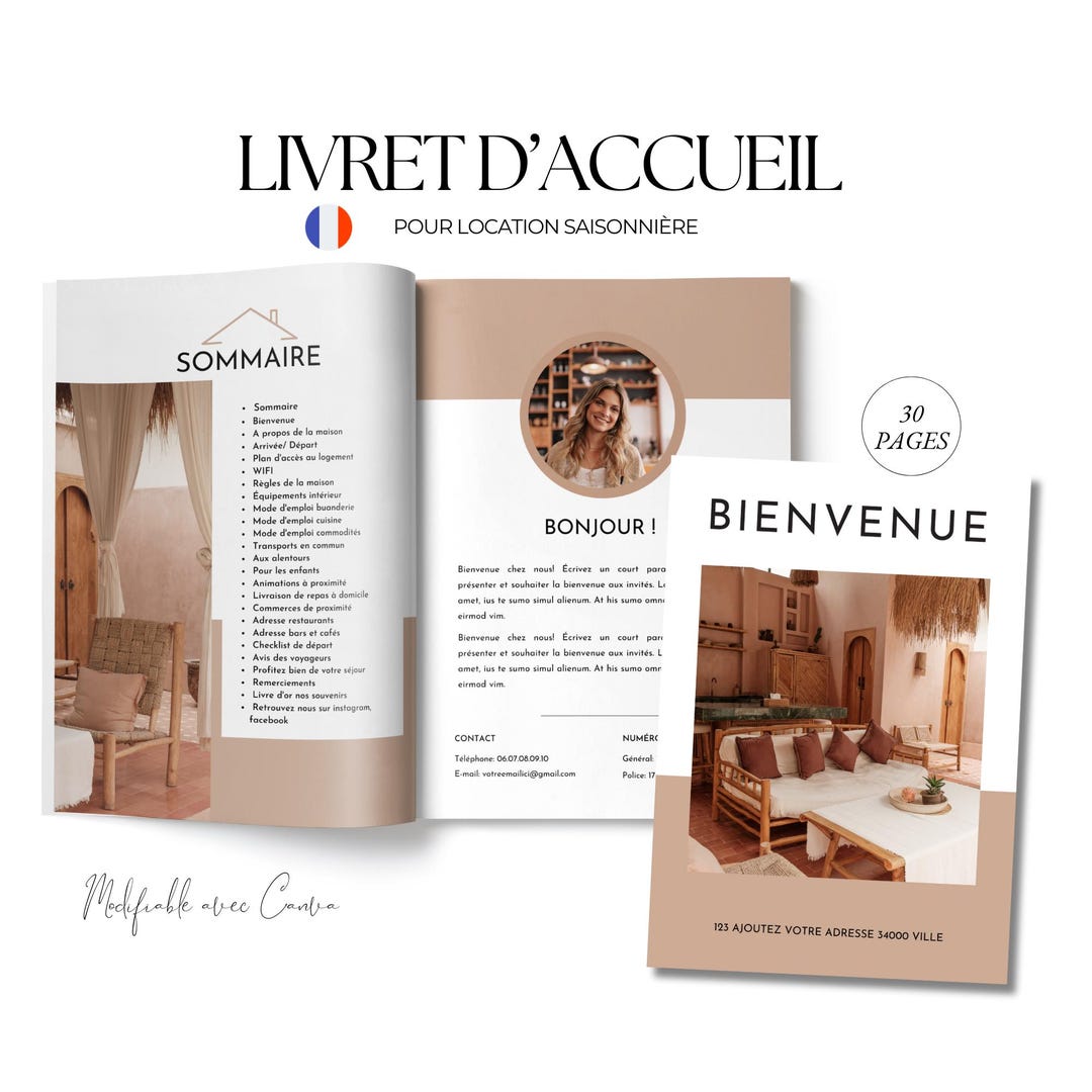 Airbnb livret d’accueil en français 30 pages, modèle livret accueil ...