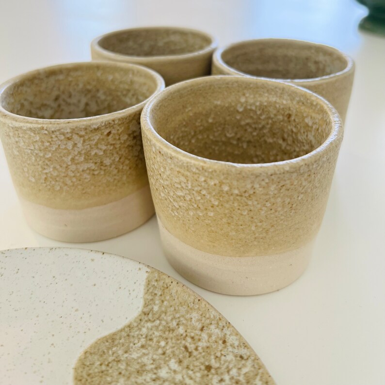 Set of 4/6 Stoneware Coffee Cups 15cl - Etsy
