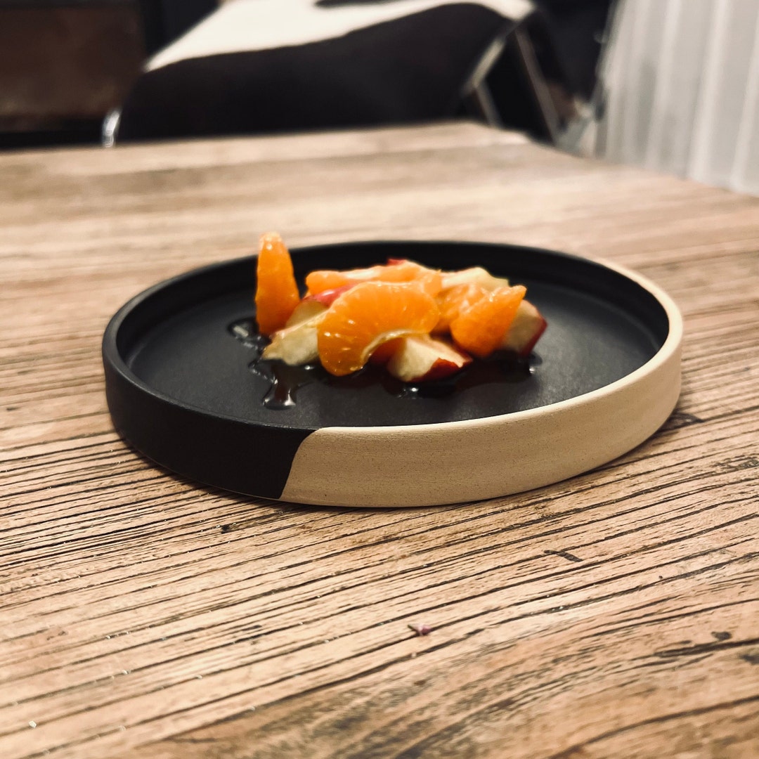 Matte Black Stoneware Plate in Japanese Style - Etsy