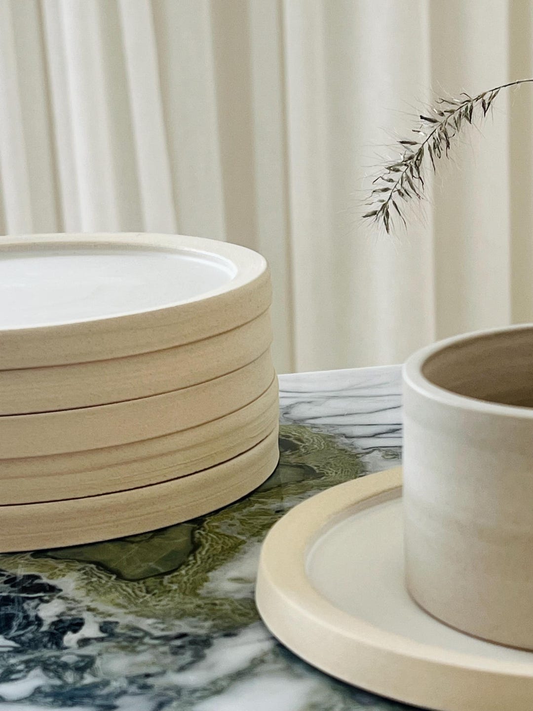 Small Stoneware Plate, Matte White, Wide Edges - Etsy