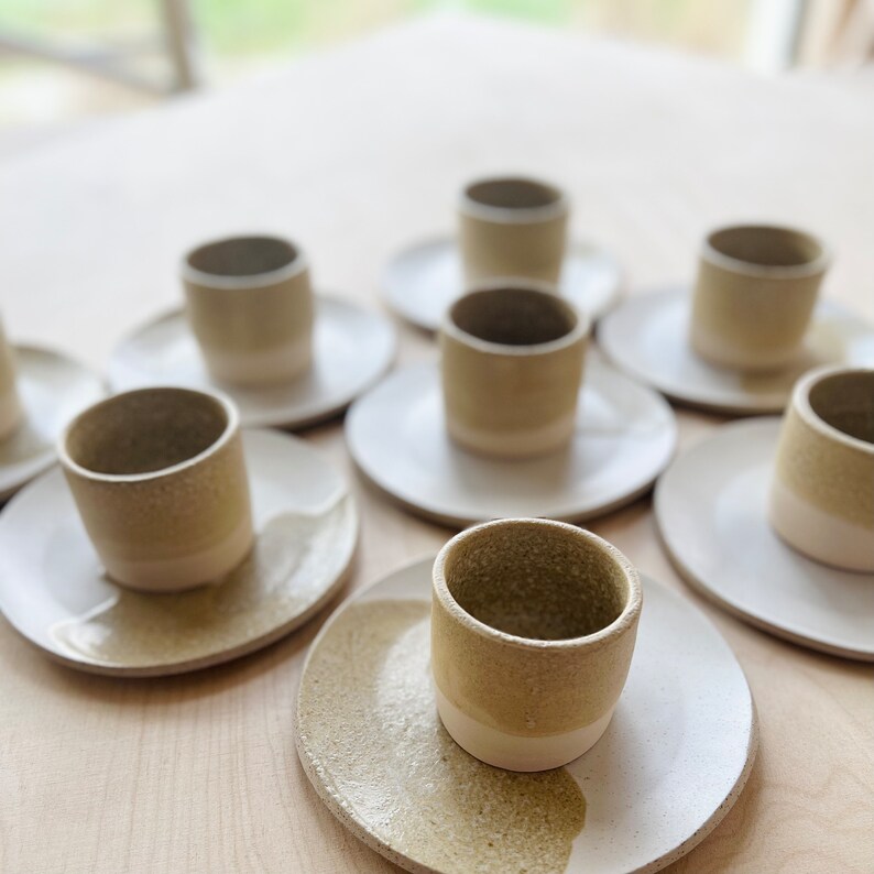 Set of 4/6 Stoneware Coffee Cups 15cl - Etsy