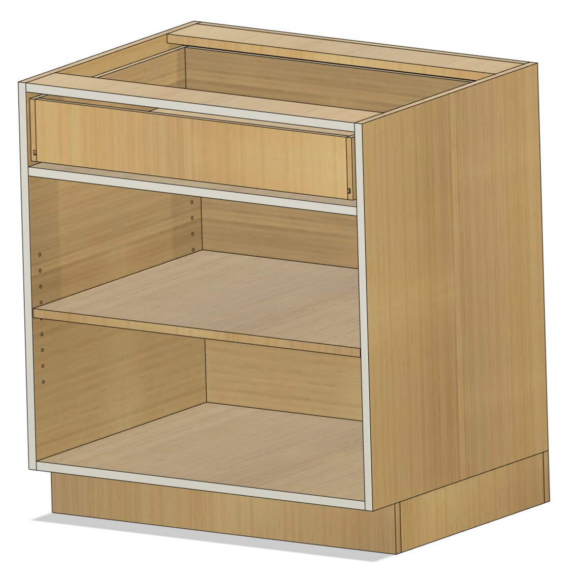 Fully Adjustable FRAMELESS One Drawer Base Cabinet Fusion 360 File - Etsy