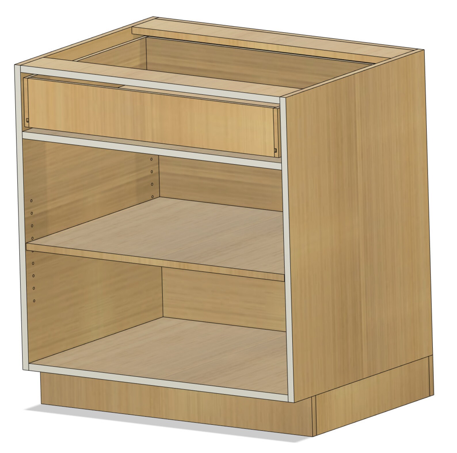 Fully Adjustable FRAMELESS One Drawer Base Cabinet Fusion 360 File - Etsy