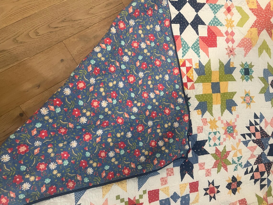 Beautiful Modern Quilt Barn Star Sampler Twin 88 X 72 Handmade - Etsy