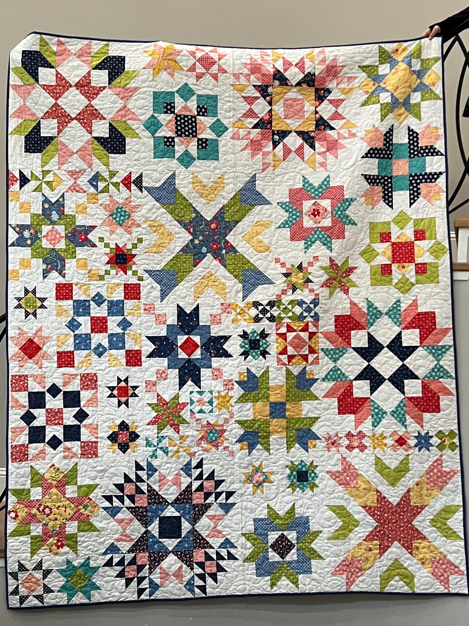 Beautiful Modern Quilt Barn Star Sampler Twin 88 X 72 Handmade - Etsy