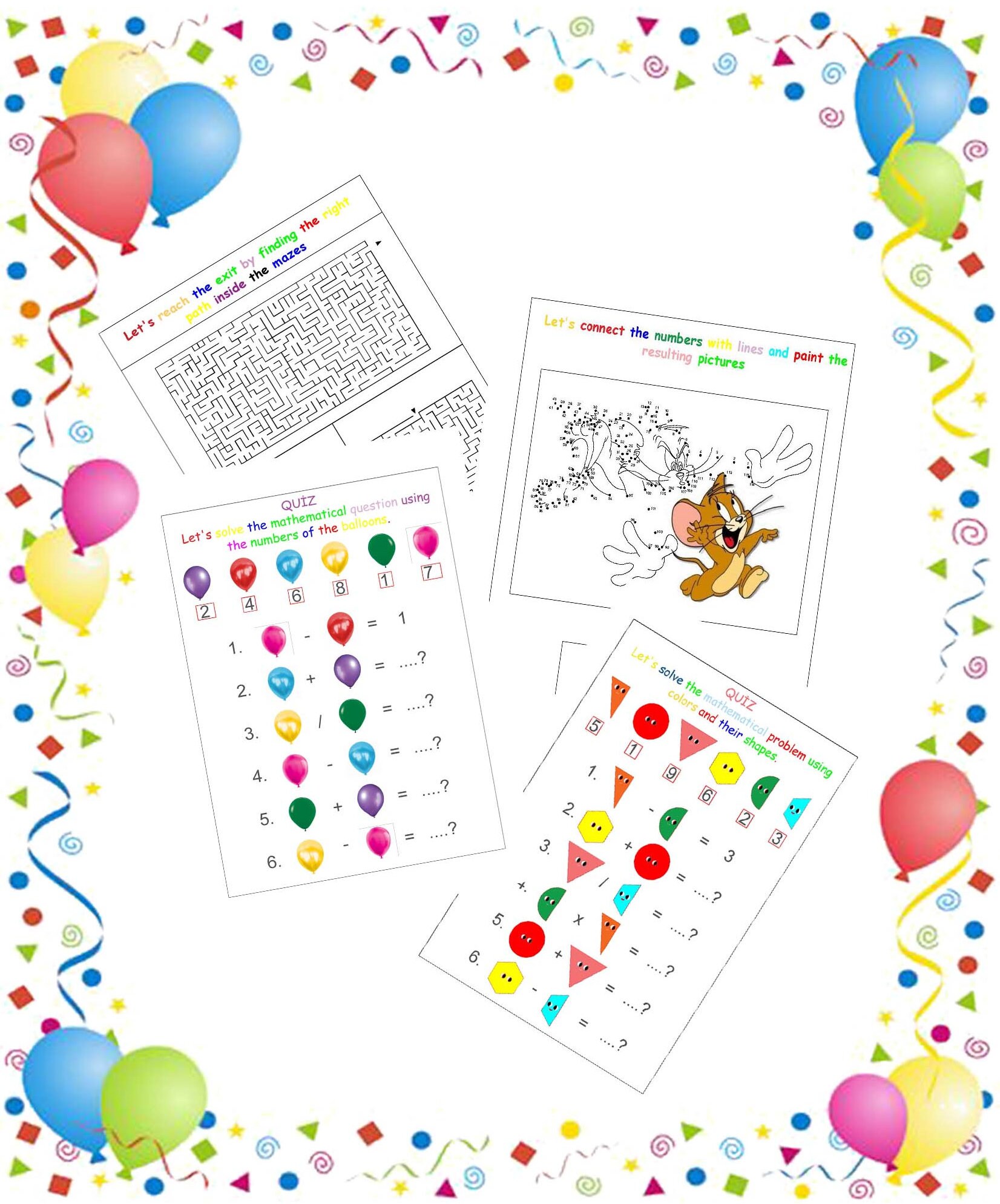 Drawing, Completion, Coloring and Math Tests That Develop IQ for Kids ...