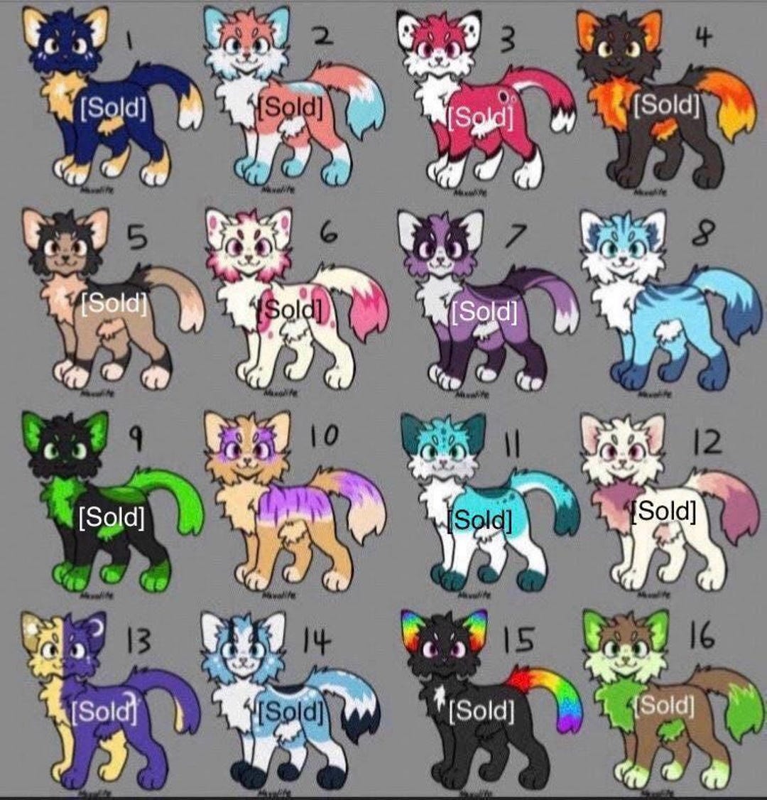 Cat OC Adopt Character Design Furry Adoptable Fursona Oc Reference - Etsy