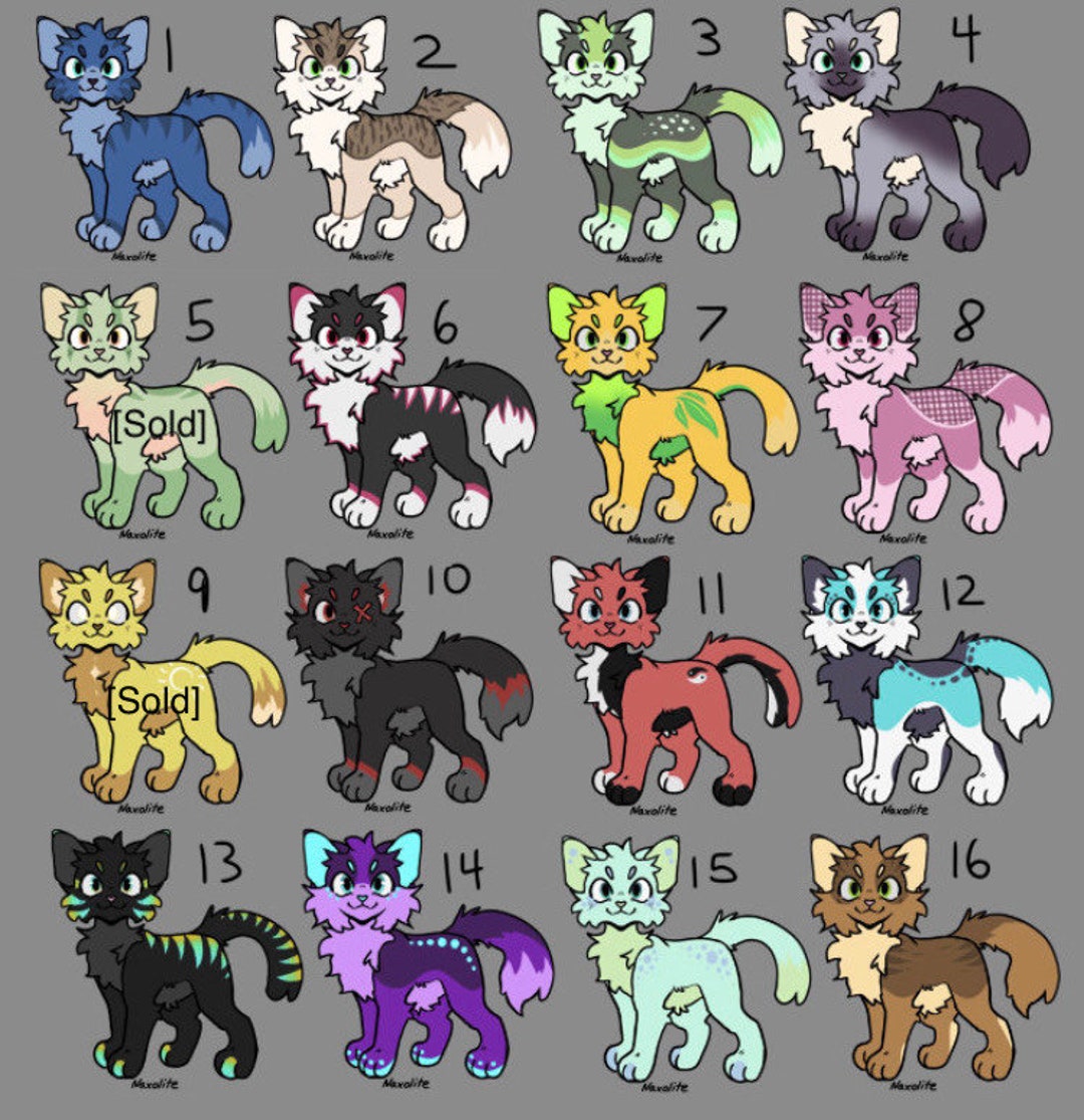 BATCH 3 Cat OC Adopt Character Design Furry Adoptable Fursona Oc ...