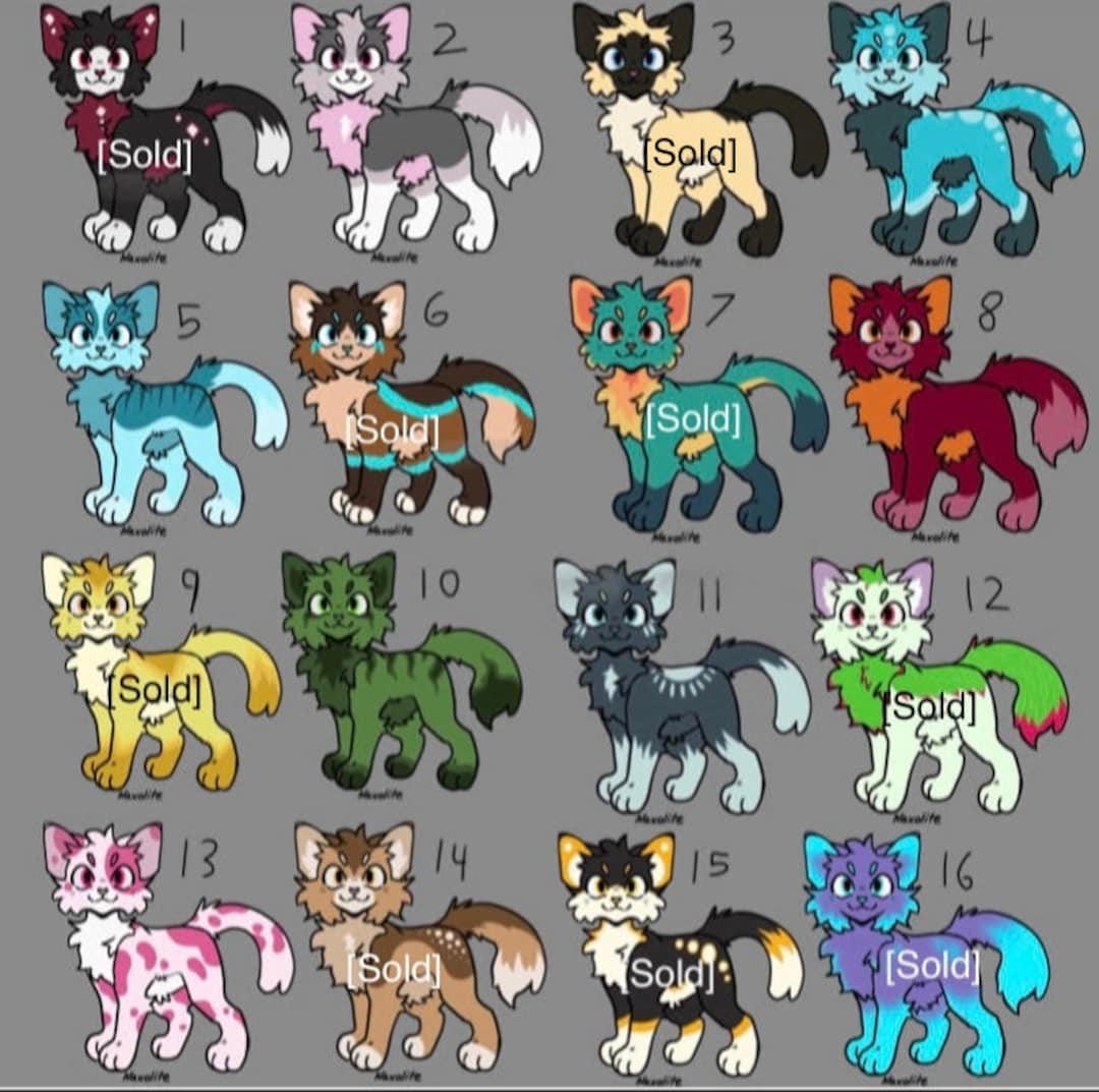 BATCH 2- Cat OC Adopt Character Design Furry Adoptable Fursona Oc ...