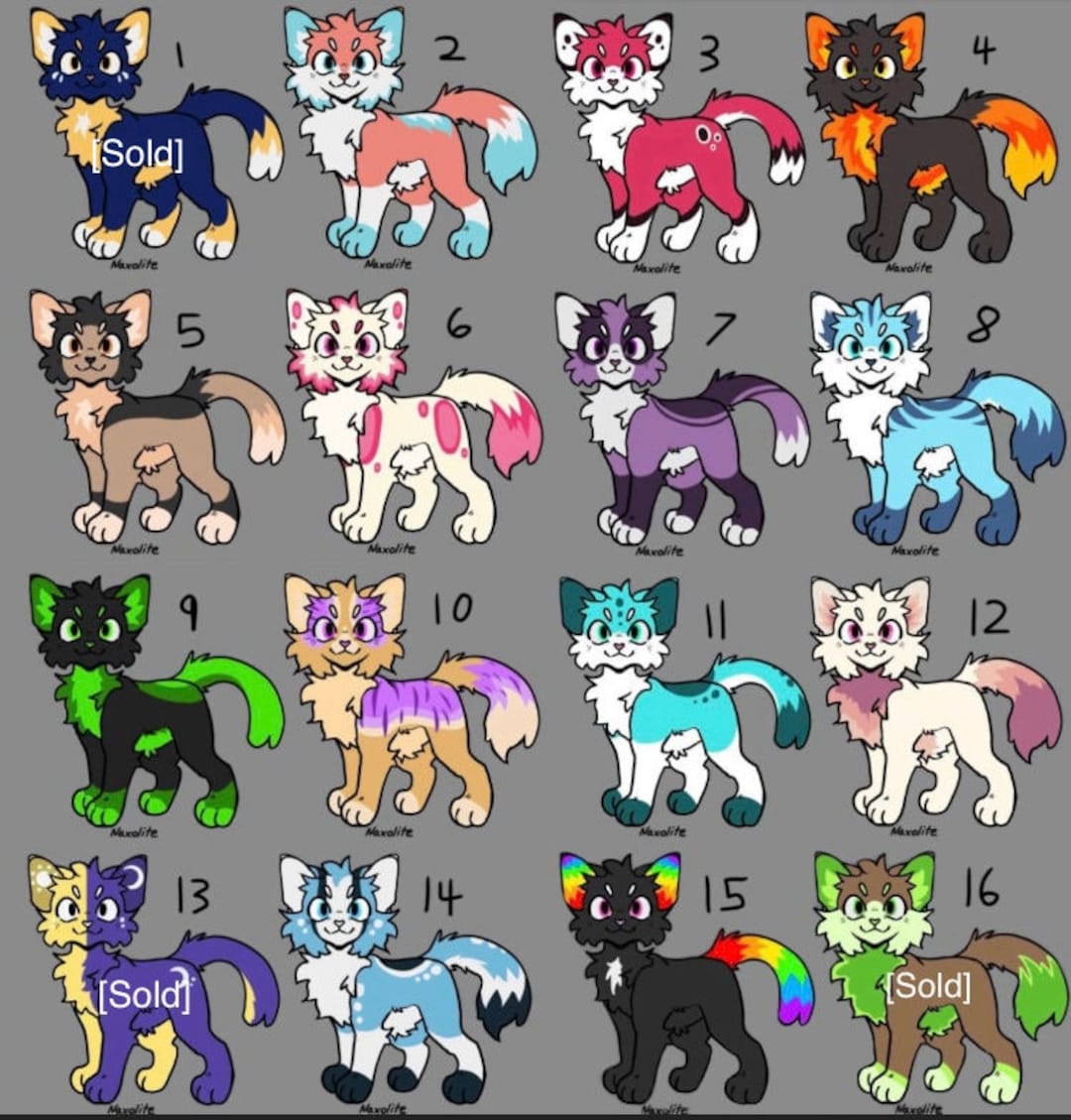 Cat OC Adopt Character Design Furry Adoptable Fursona Oc - Etsy