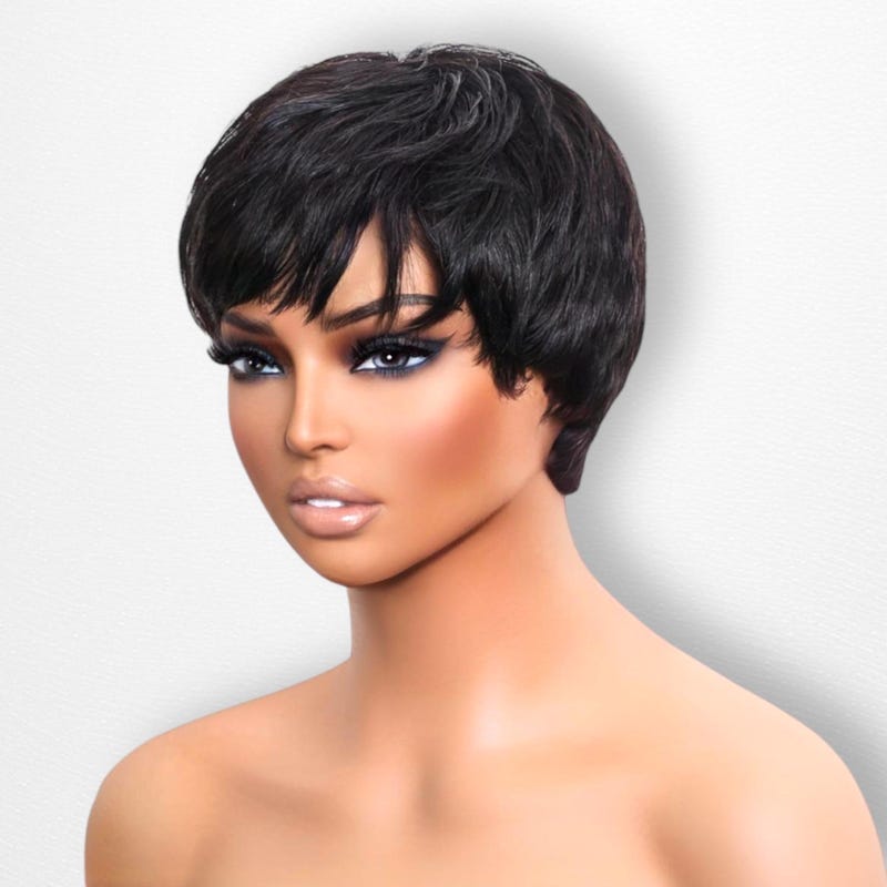 Short Human Hair Wig - Etsy
