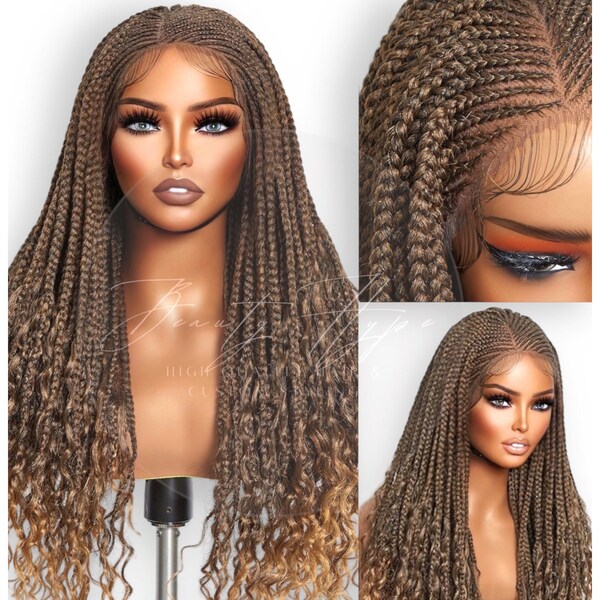 Human Hair Box Braid Wig - Etsy