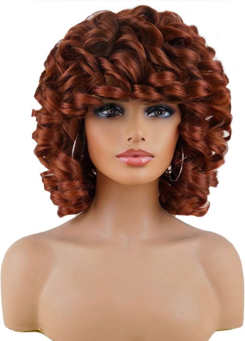 Ginger Big Curly Wig Afro Synthetic Womens Hair Wig - Etsy