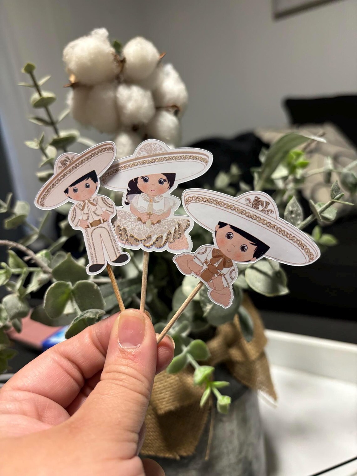 Gold Charrito or Charrita Cupcake Toppers – Birthday Decor | Mexican ...