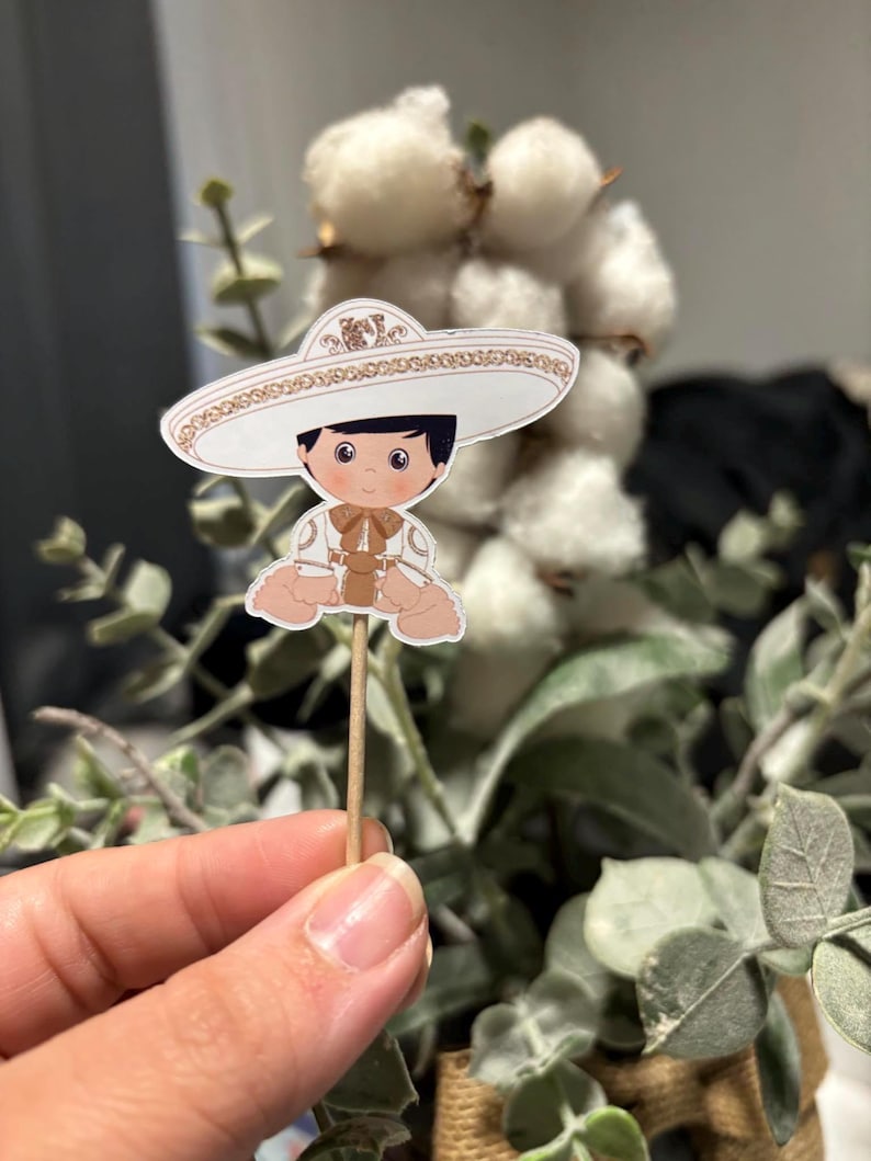 Gold Charrito or Charrita Cupcake Toppers – Birthday Decor | Mexican ...
