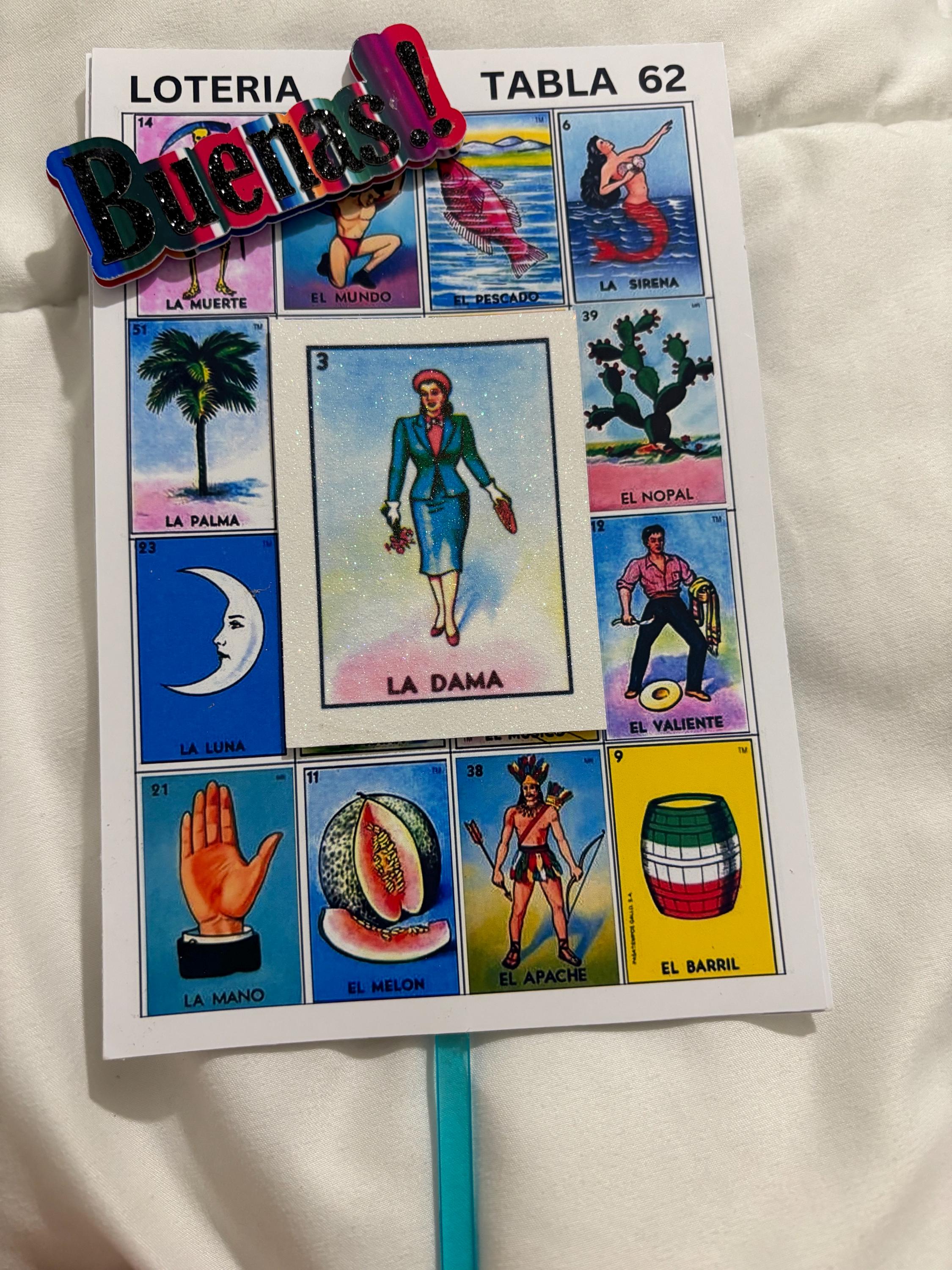 Tabla De Lotería Cake Topper, Mexican Bingo, La Dama, El Borracho ...