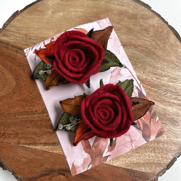 Red Rose Hair Clip - Etsy