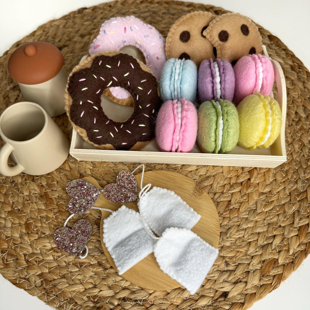 Felt Tea Party Set: Handmade Play Food, Macarons, Donuts - Etsy