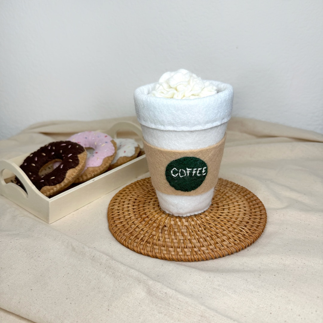 Coffee Shop Play, Latte, Matcha, Felt Play Food, Pretend Food, Playroom ...