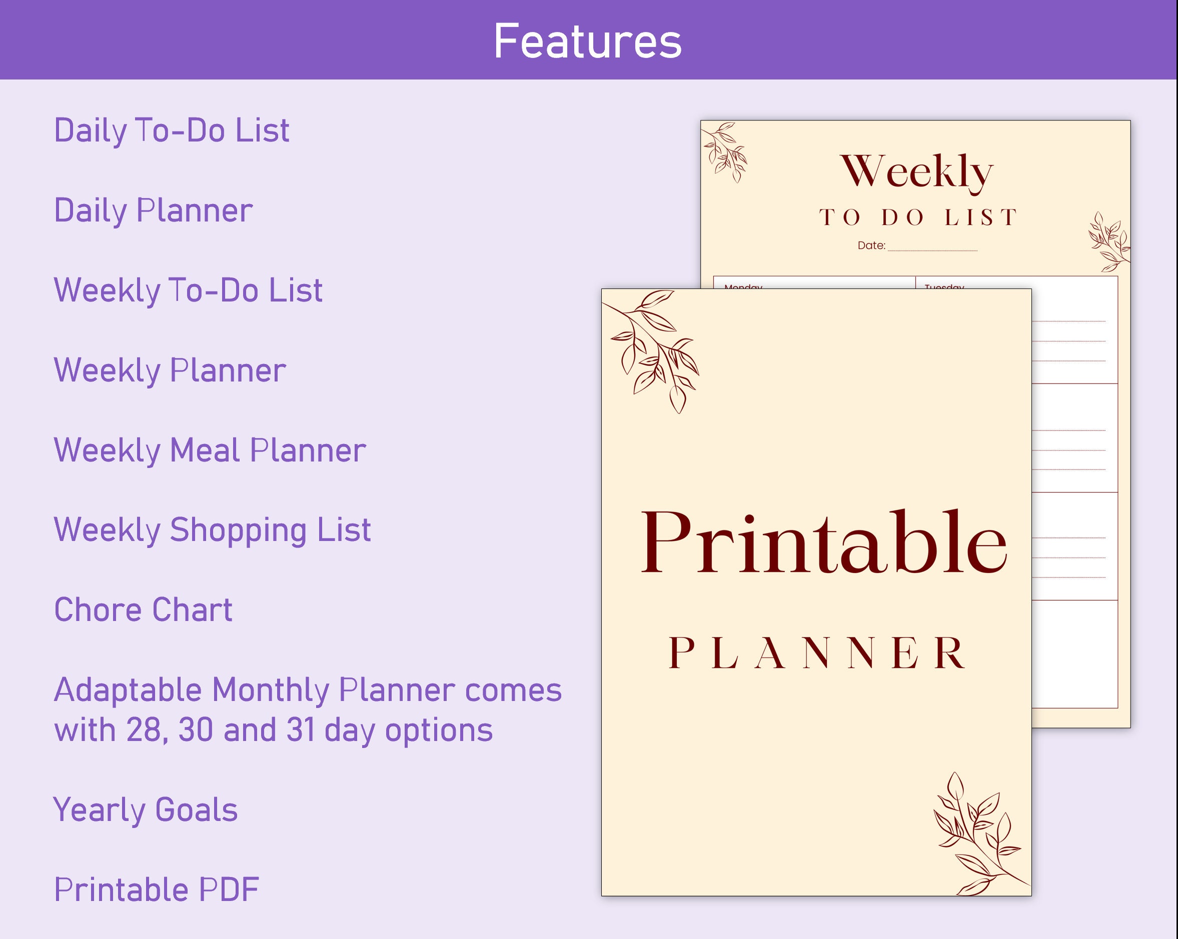 Yellow Printable Planner A4 PDF and PNG 11 Page Planner - Etsy