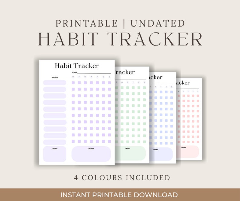 Minimalist Habit Tracker, Printable Habit Tracker, Habit Tracker ...