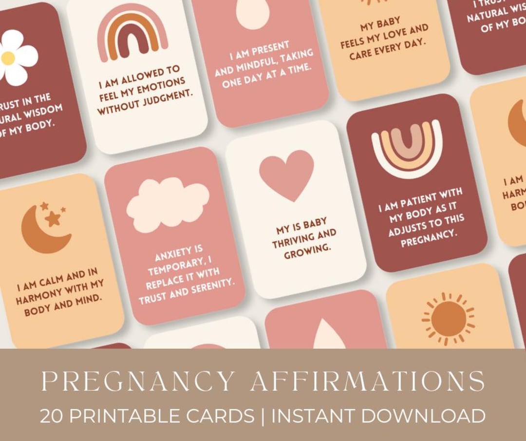 20 Printable Pregnancy Affirmation Cards | Instant Download | First ...