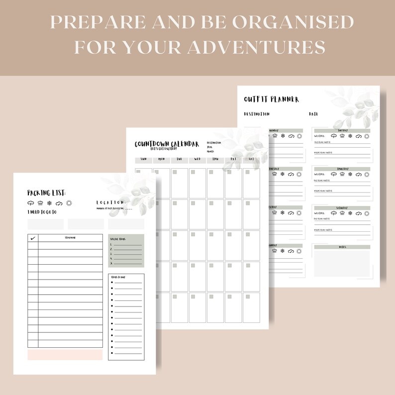 Adventure Travel Planner Printable Planner Trip Planner - Etsy