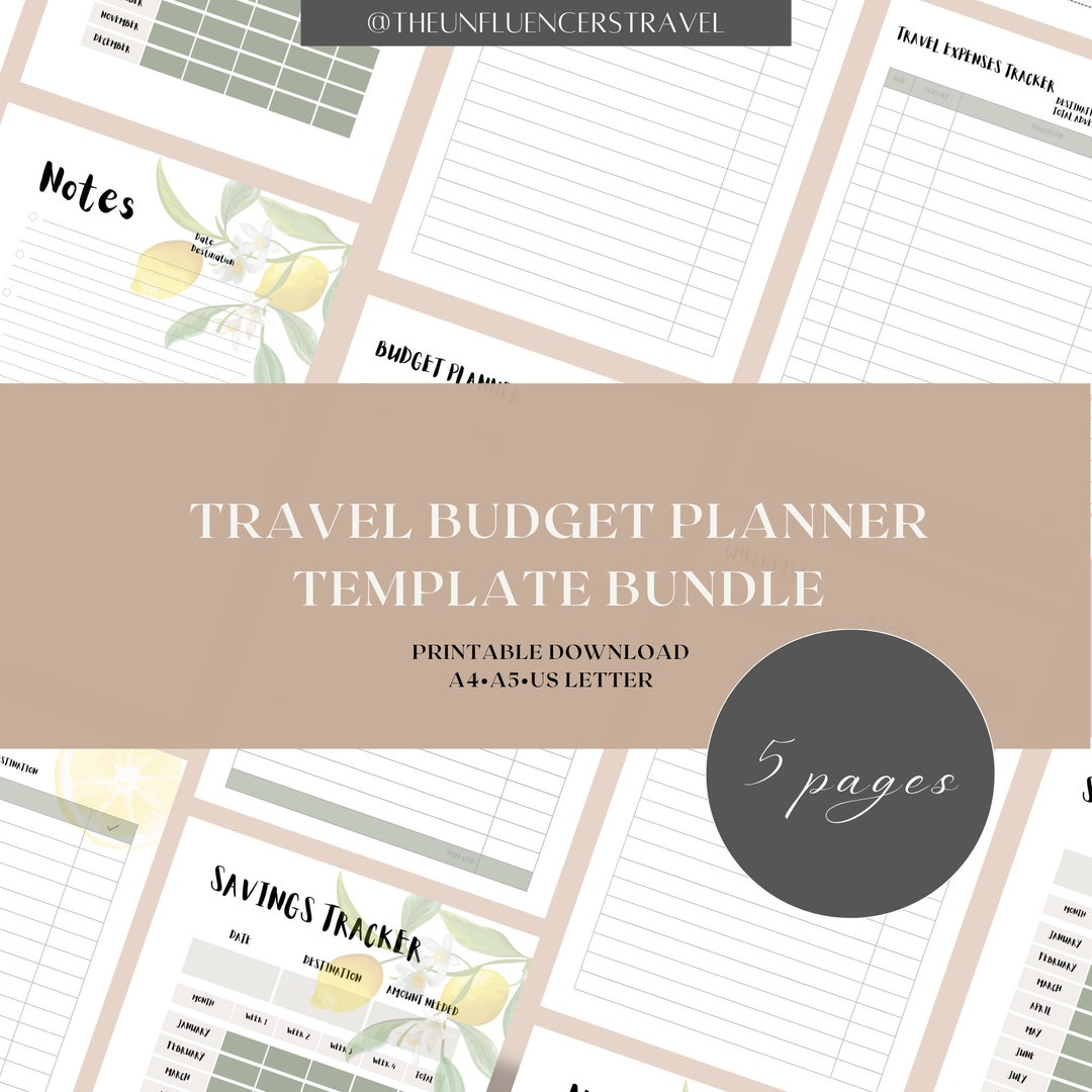 Travel Budget Planner Printable Planner Vacation Budget Template ...