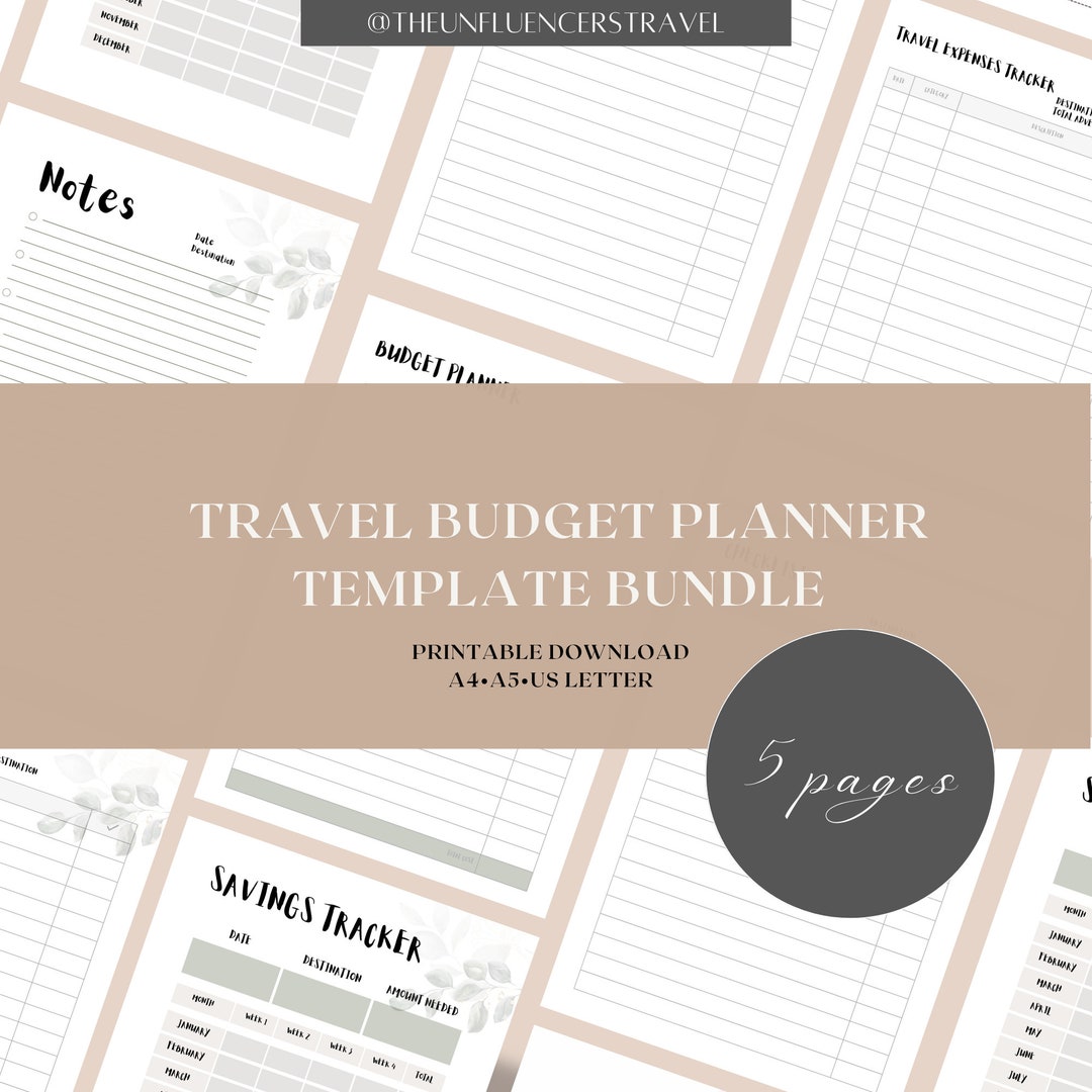 Travel Budget Planner Printable Planner Vacation Budget Template ...