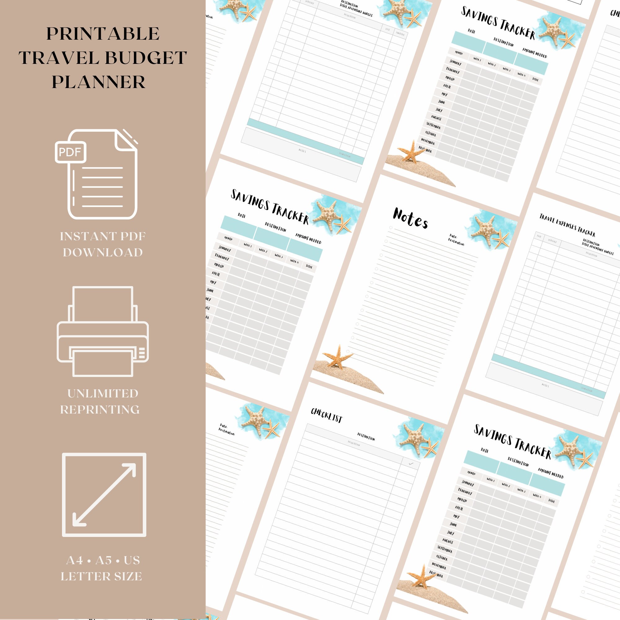 Travel Budget Planner Printable Planner Vacation Budget Template ...