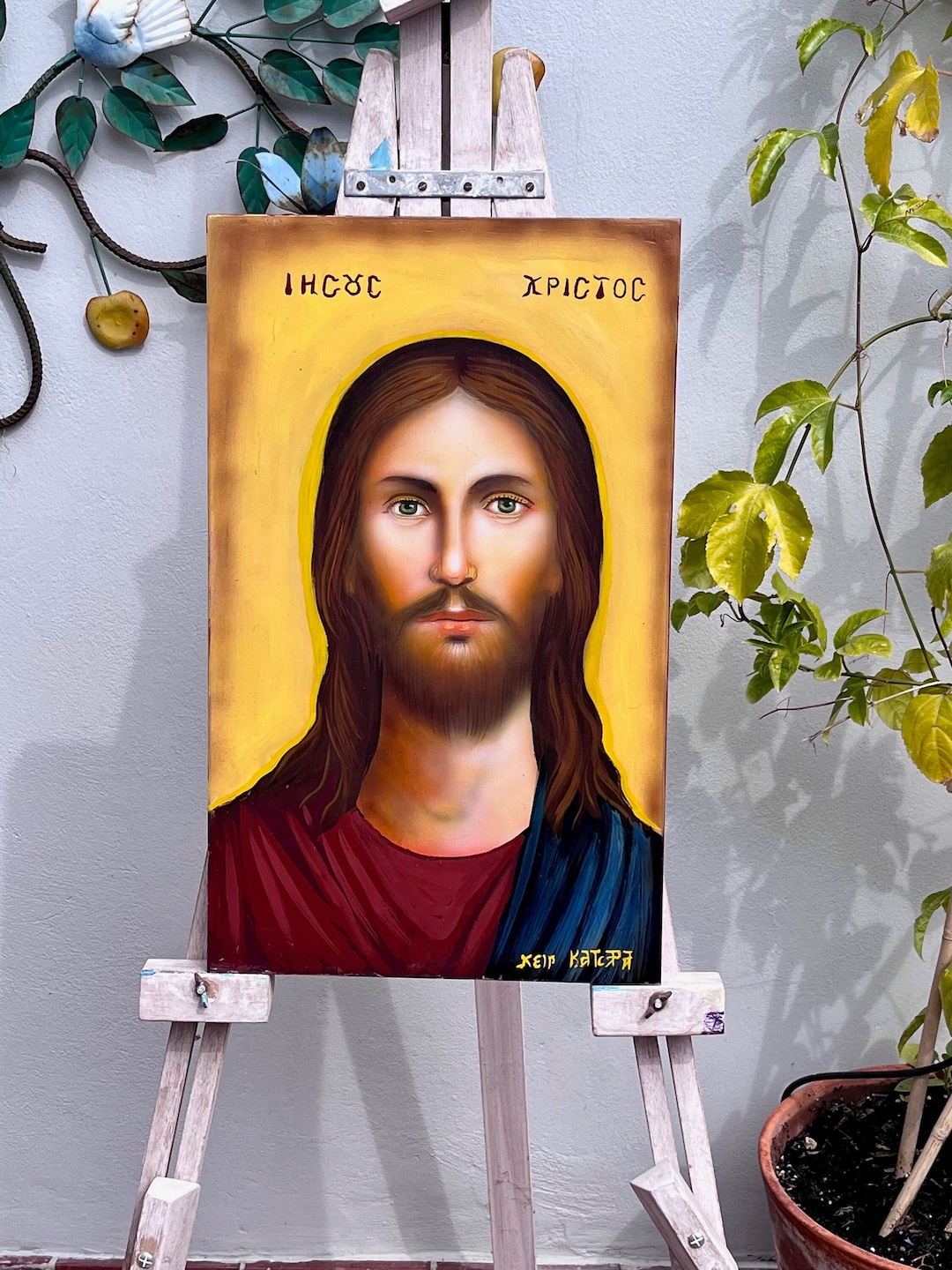 Hand Painted Icon of Jesus Christ / Orthodox Icon / Religious Art Piece ...
