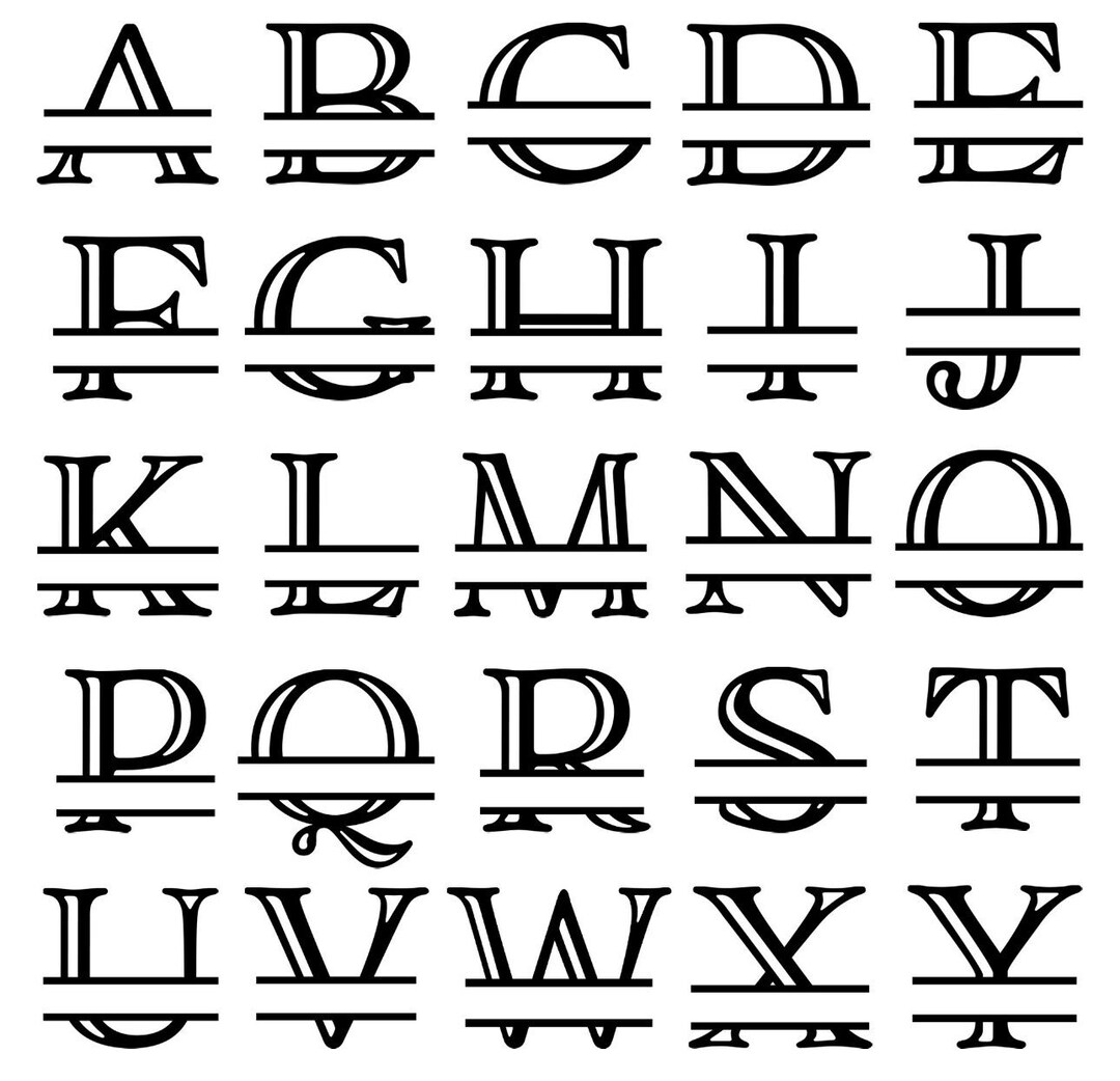 Split Monogram Bundle SVG, Alphabet, ABC Monogram SVG File, Cricut ...