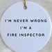 Fire Inspector Ornament, Ornament for Fireman, Gift for Fire Inspector ...