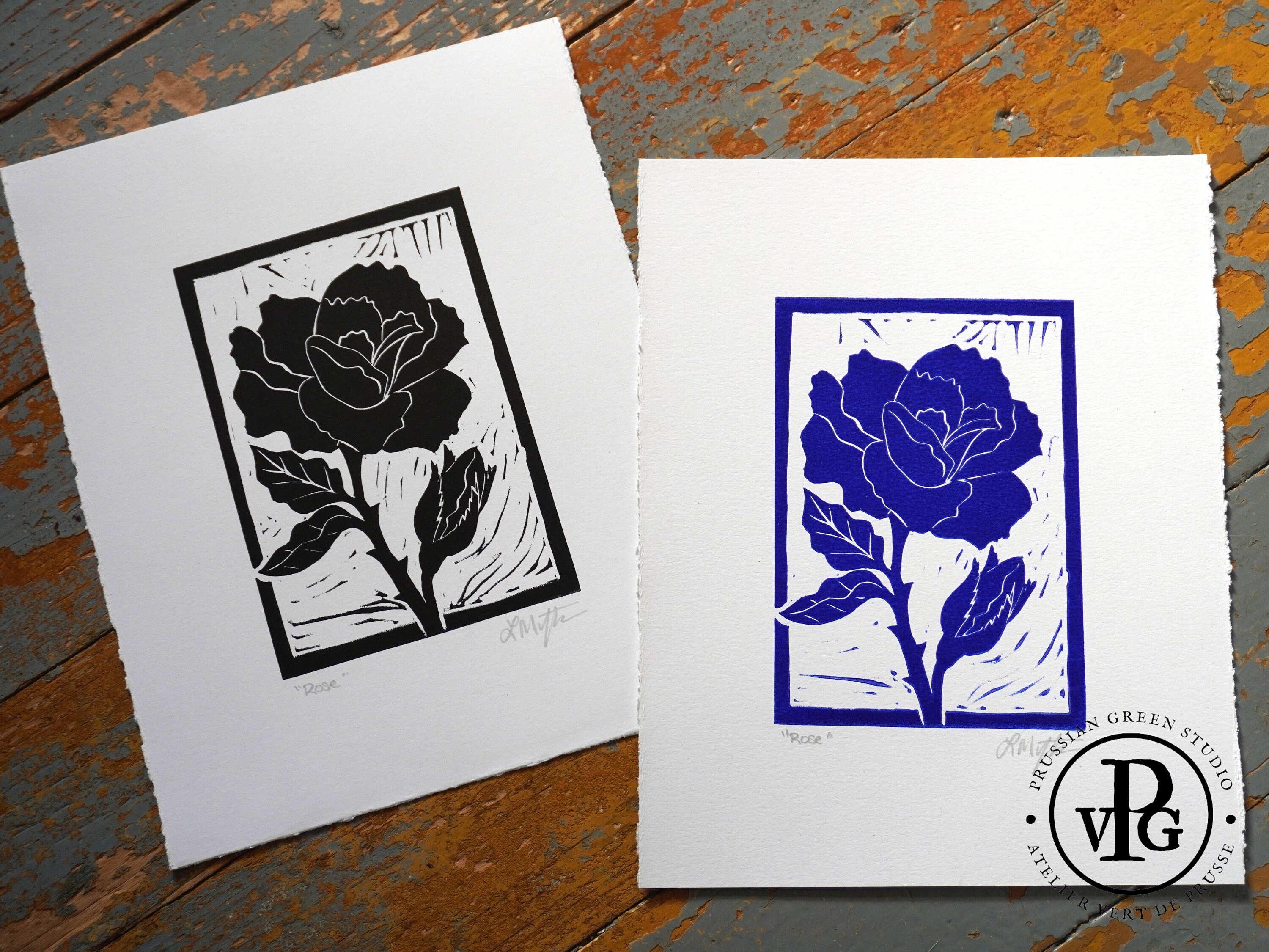 Rose Original Linocut Print, Garden Linoprint, Floral Themed Block ...